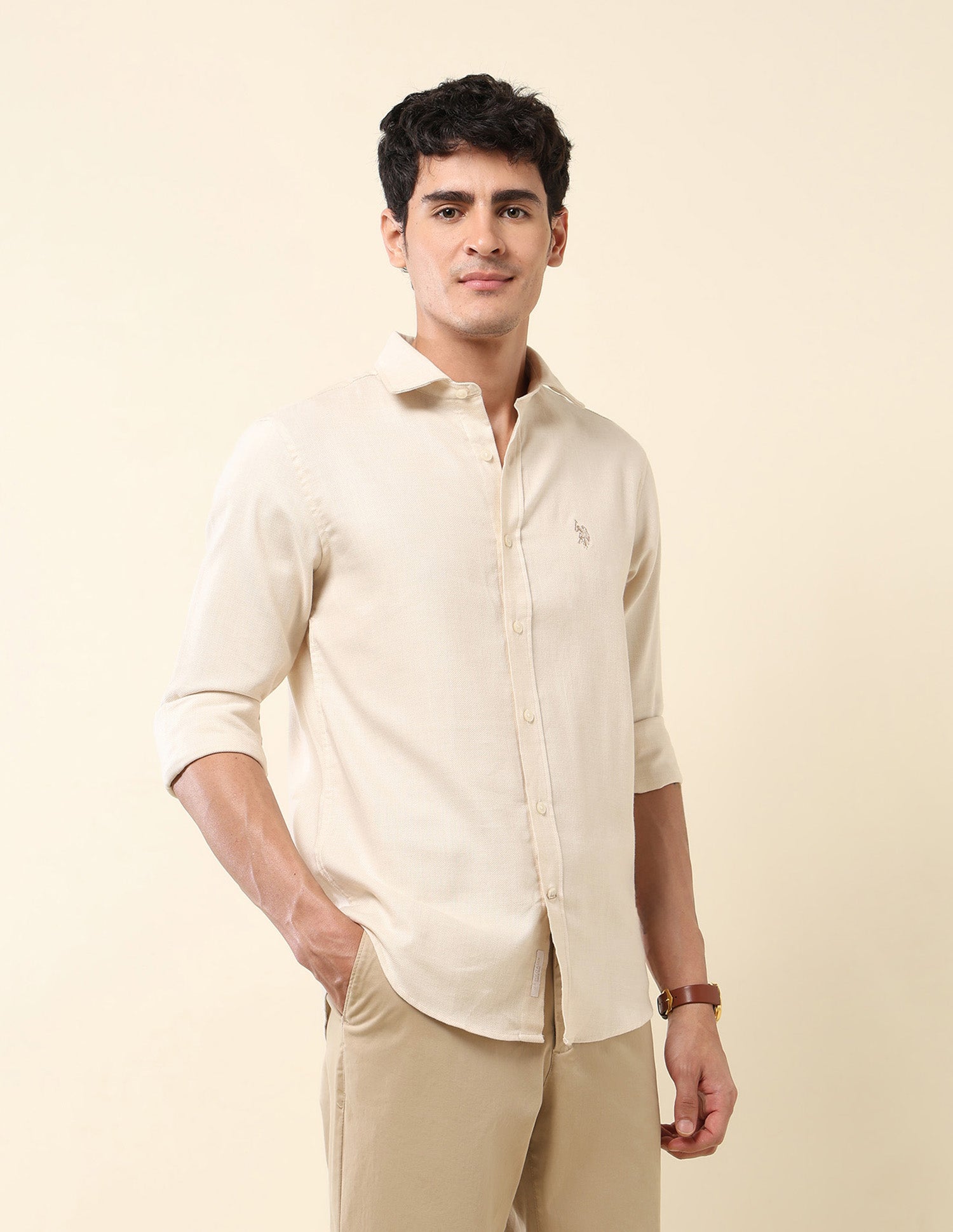 Tailored Fit Pure Cotton Dobby Shirt – U.S. Polo Assn. India