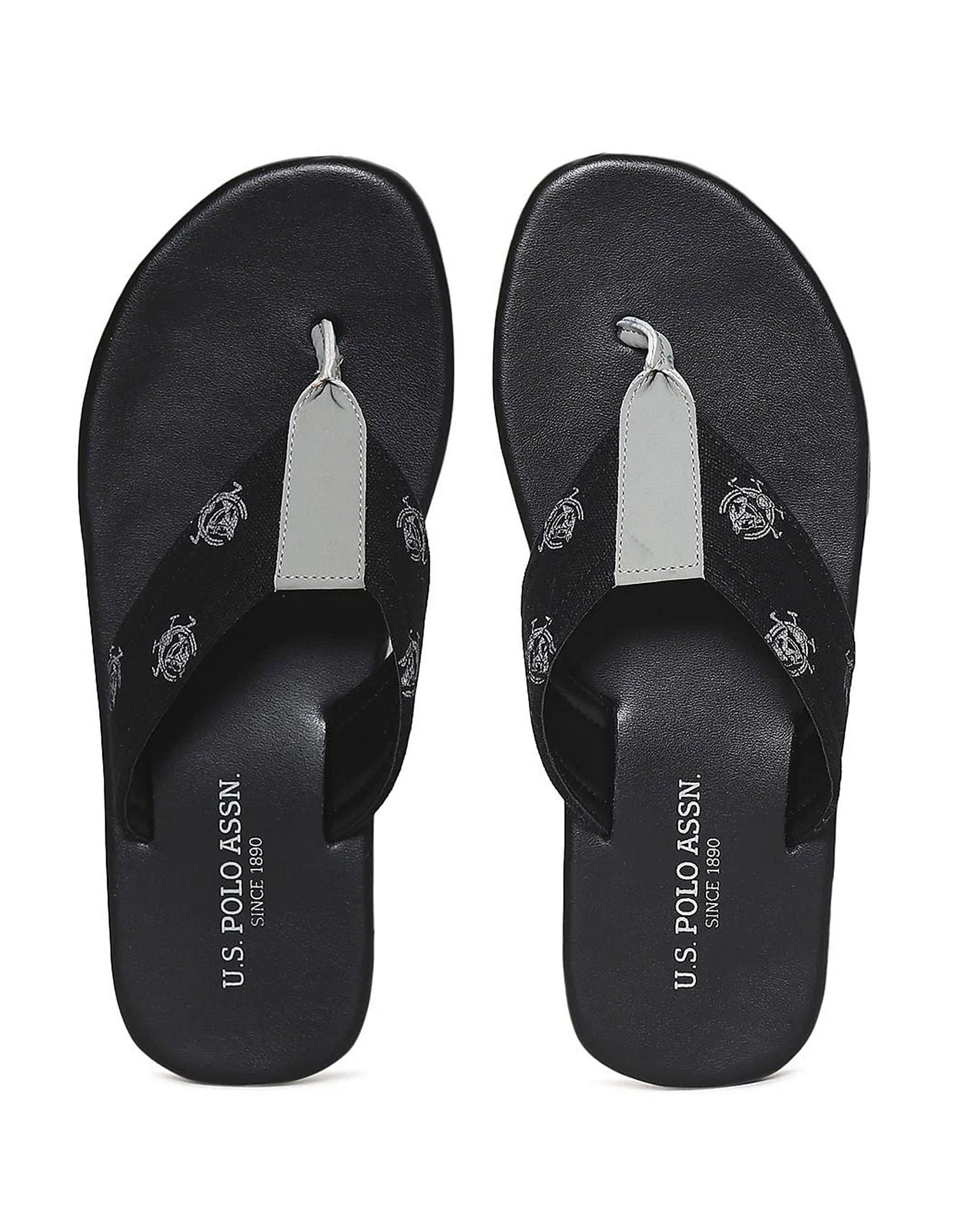 Contrast Trim Printed Jorge V-Strap Sandals – U.S. Polo Assn. India