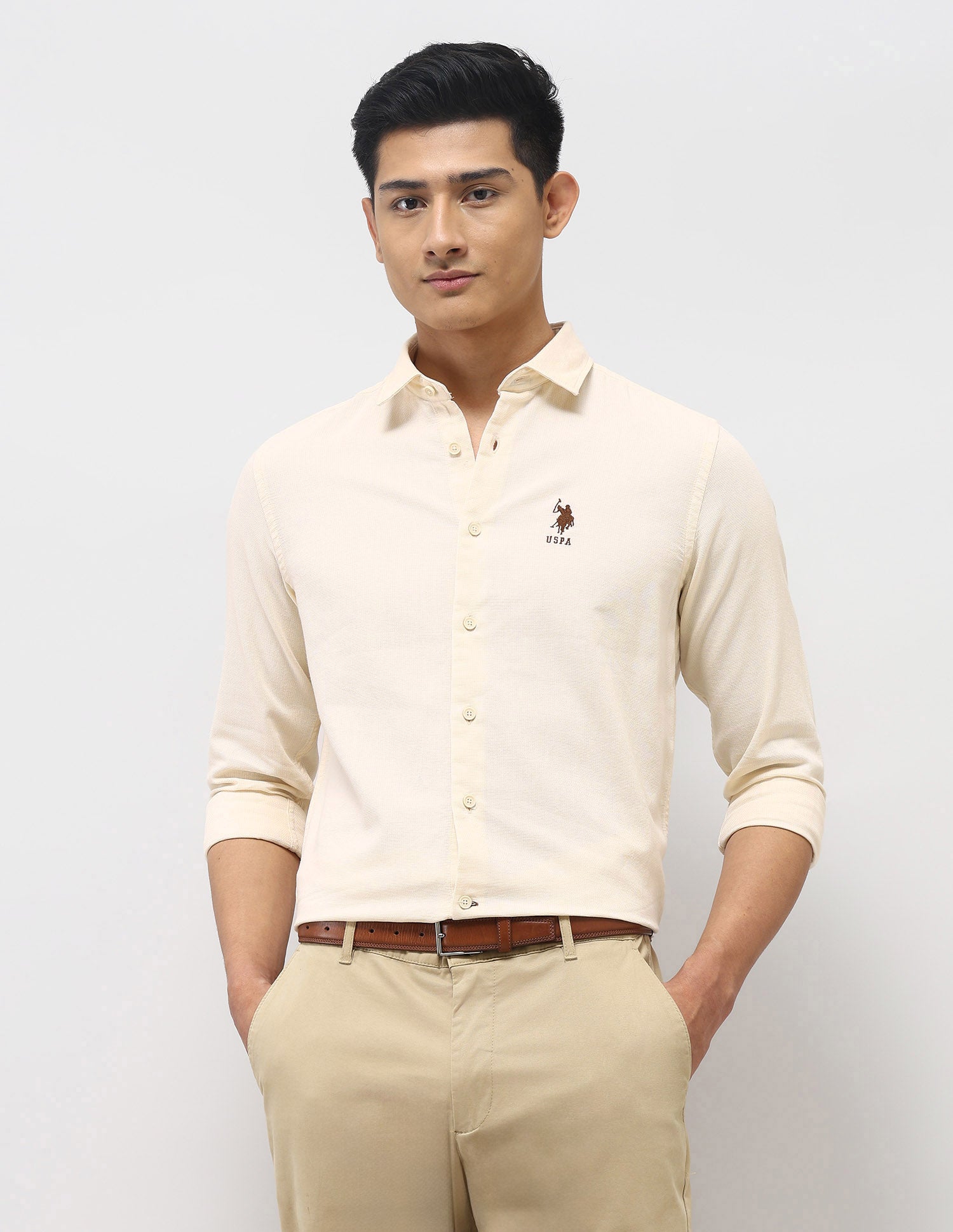 Buy Textured Dobby Shirt White|U.S. Polo Assn. India