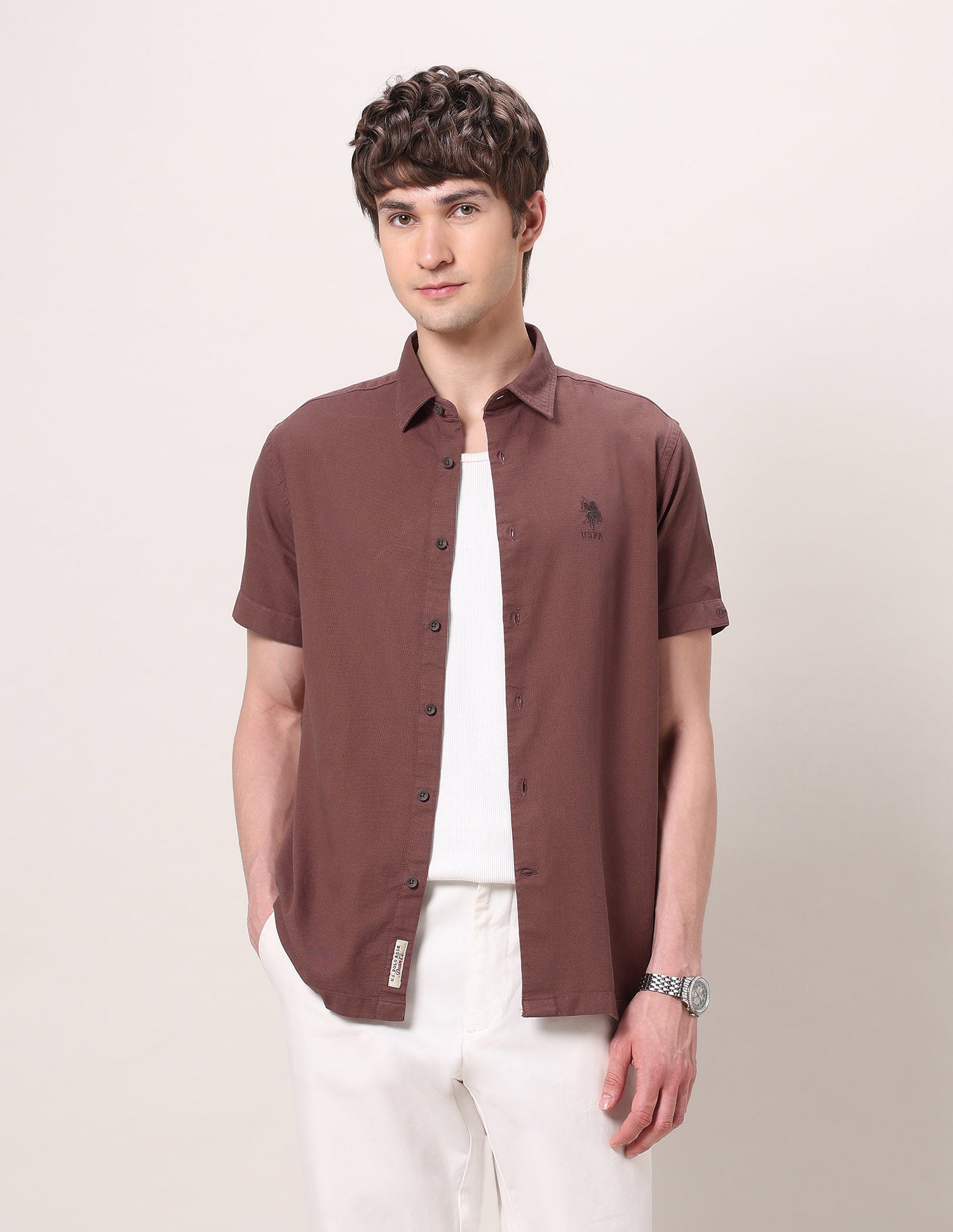 Pure Cotton Dobby Shirt – U.S. Polo Assn. India