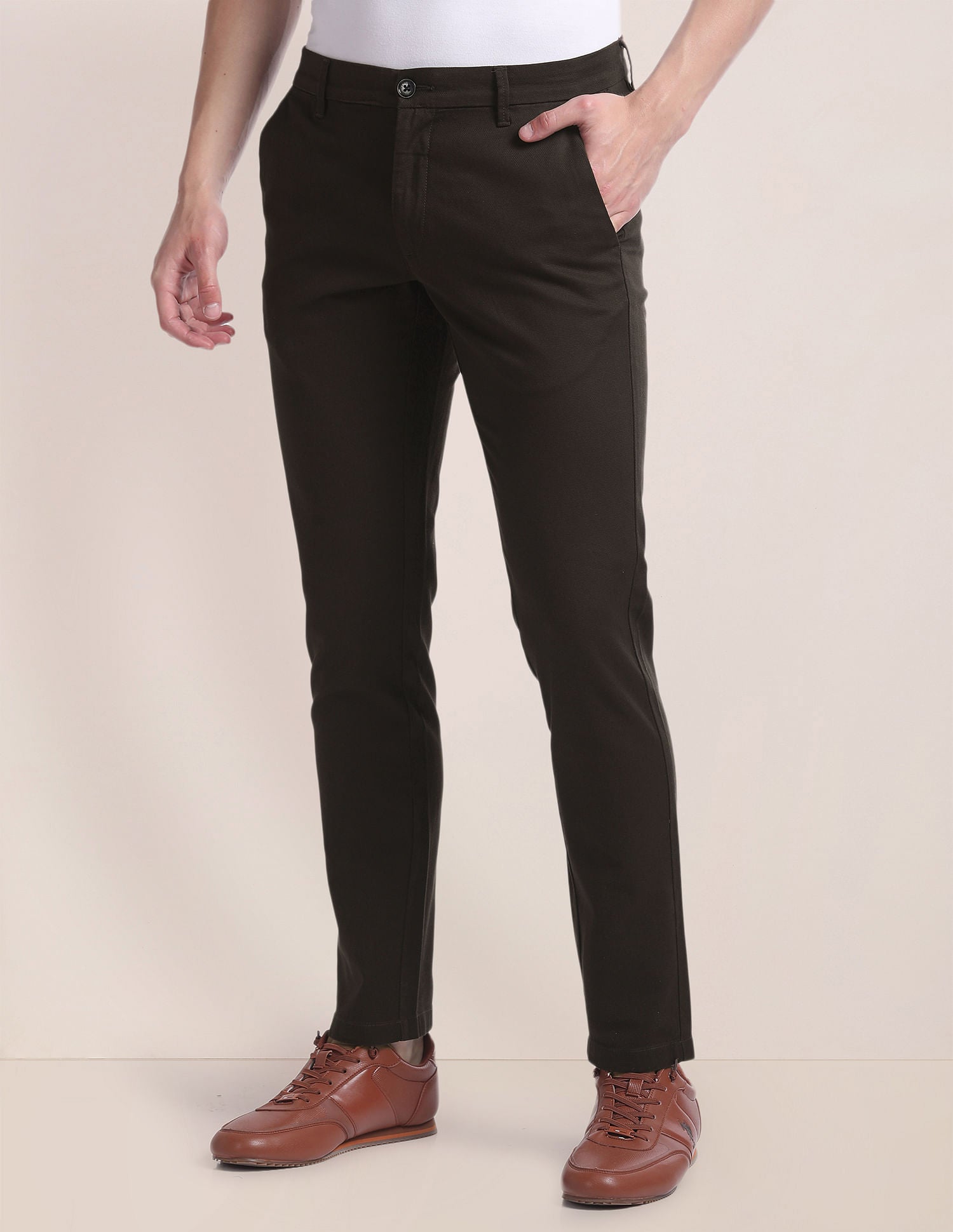 Slim Fit Dobby Trousers – U.S. Polo Assn. India