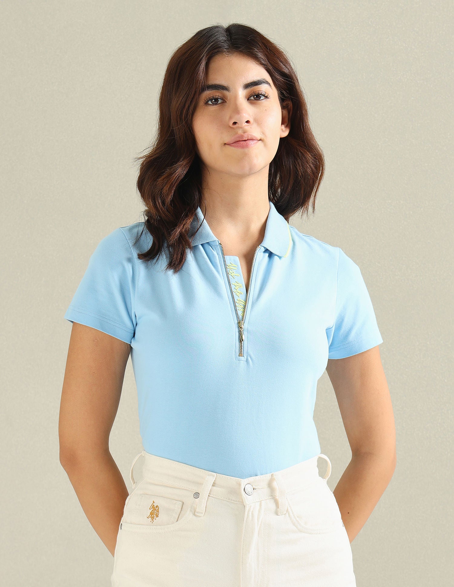 Zipper Placket Solid Polo Shirt – U.S. Polo Assn. India