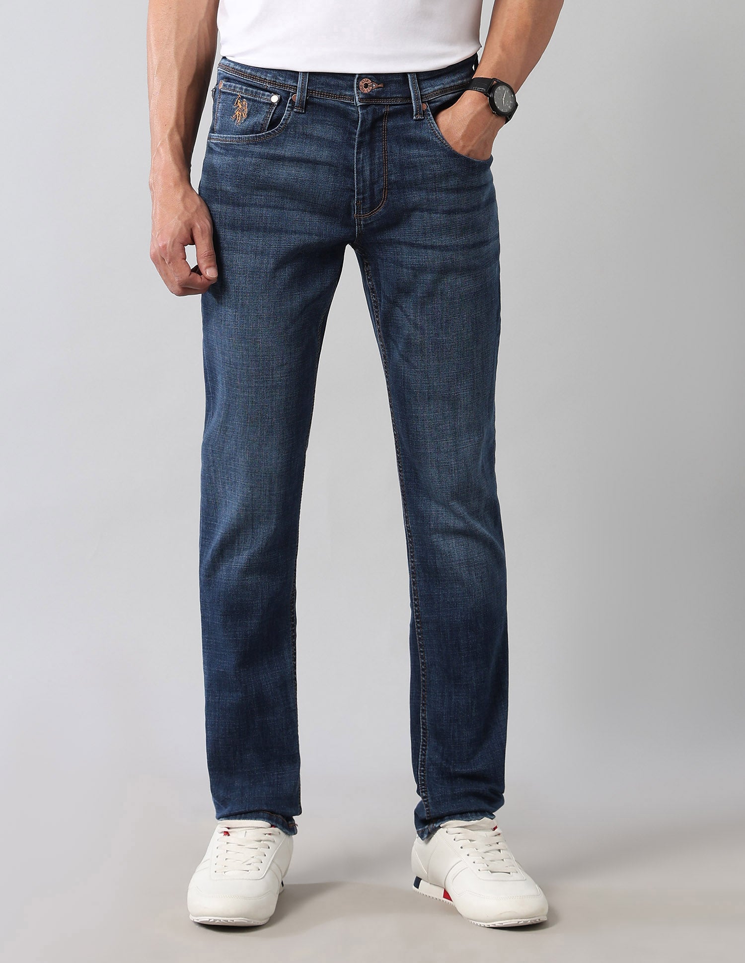 Brandon Slim Tapered Fit Blue Ultra Soft Jeans – U.S. Polo Assn. India
