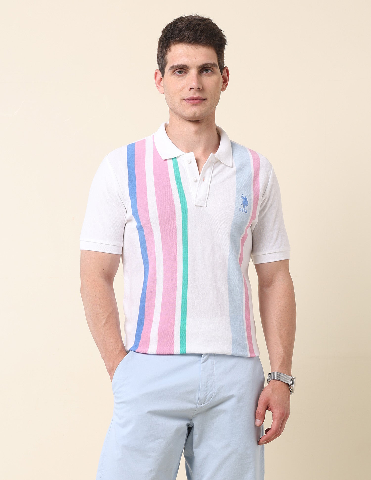 Vertical Striped Summer Splash Polo Shirt – U.S. Polo Assn. India