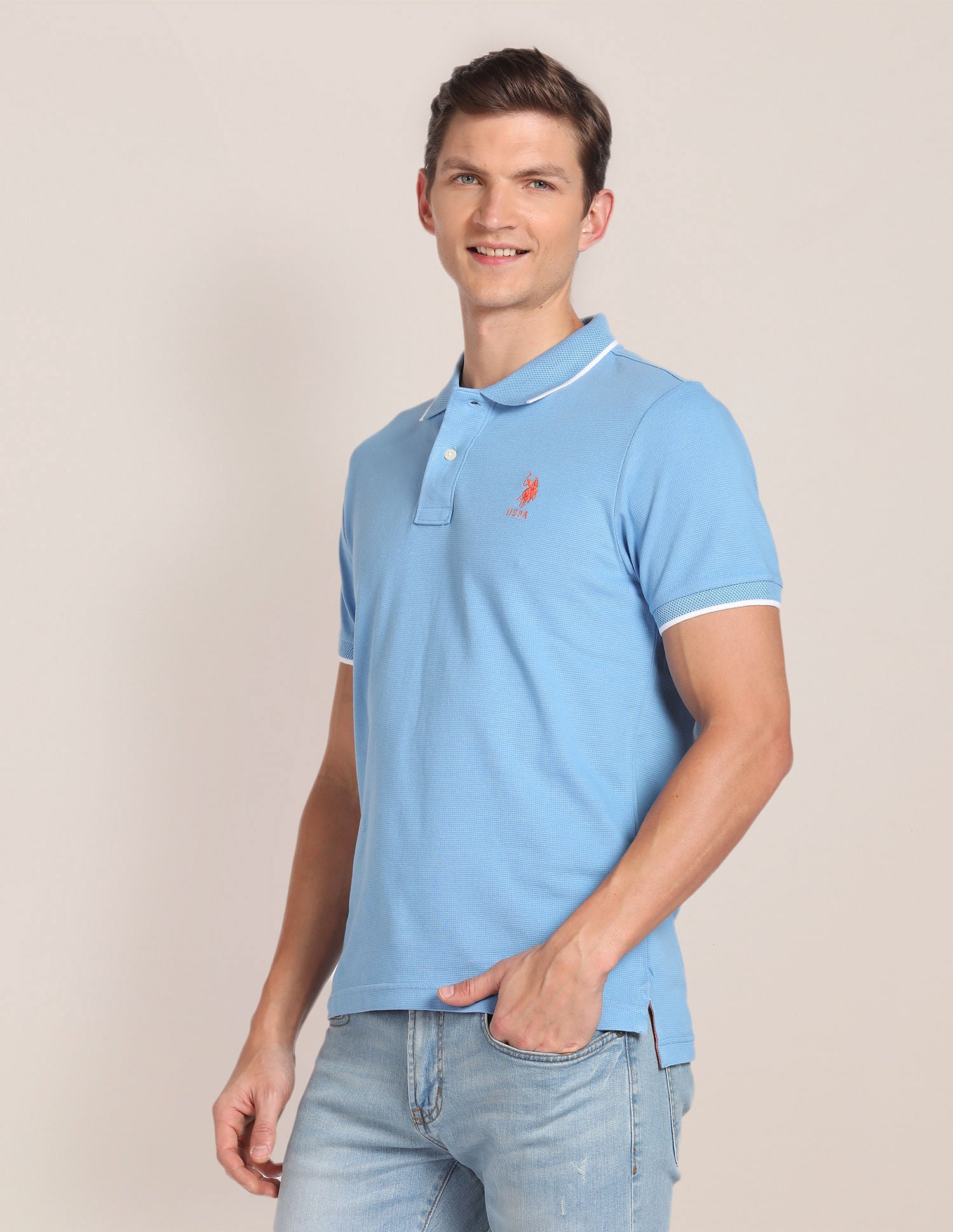 Tipped Collar Solid Polo Shirt – U.S. Polo Assn. India