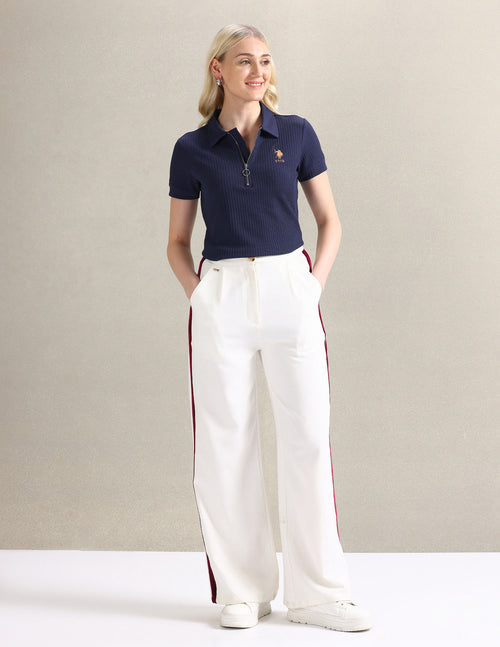 Zipper Placket Textured Polo Shirt – U.S. Polo Assn. India