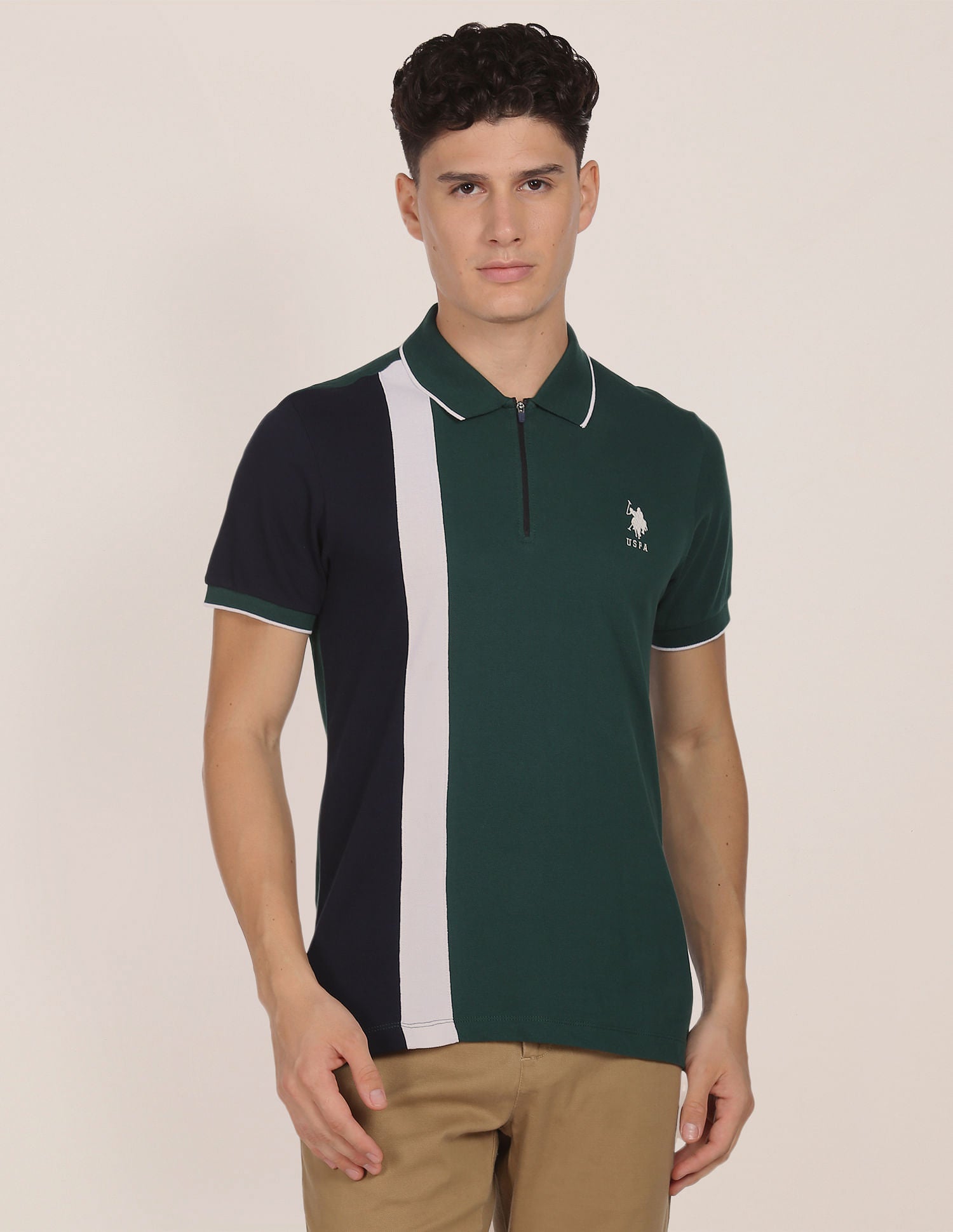 Colour Block Zipper Polo Shirt – U.S. Polo Assn. India