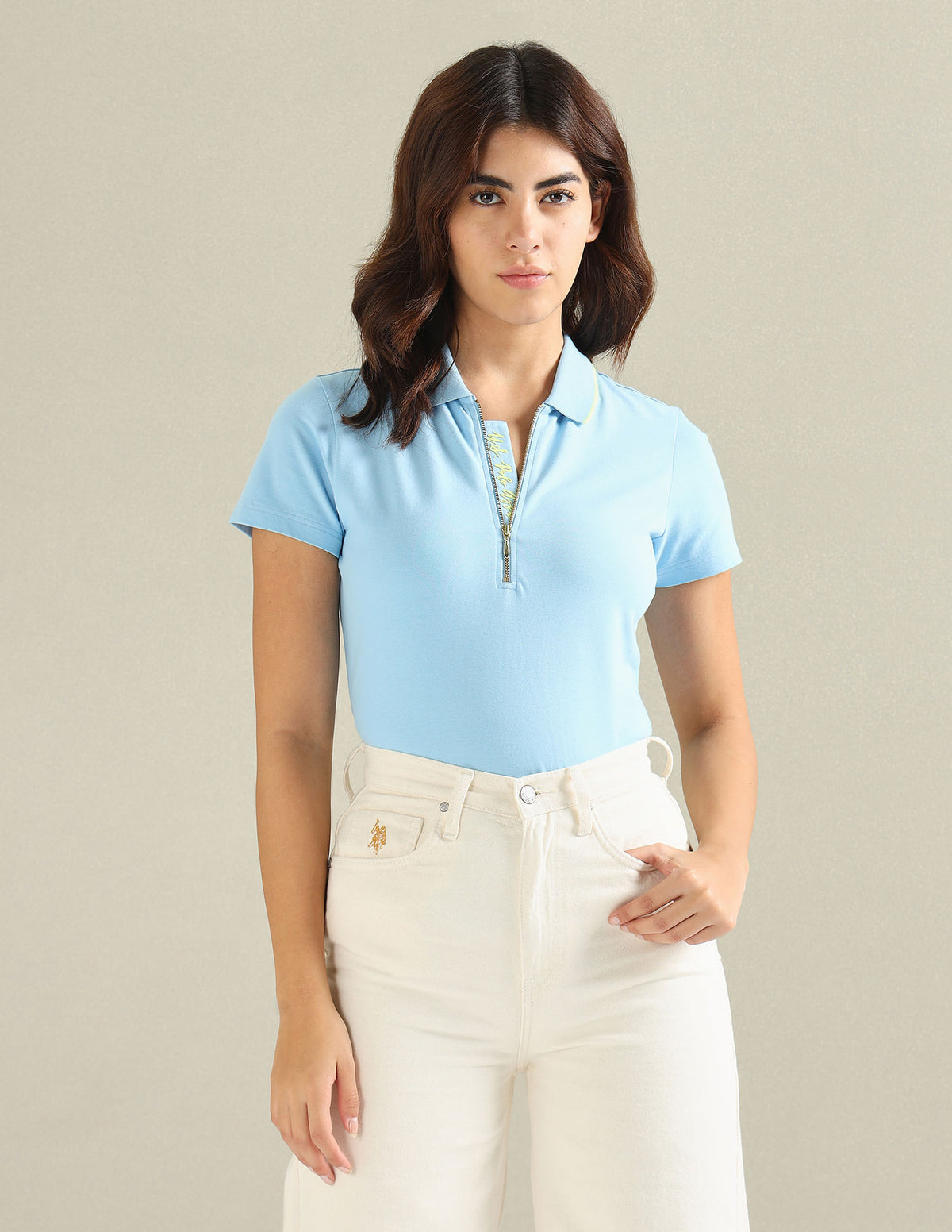 Zipper Placket Solid Polo Shirt – U.S. Polo Assn. India