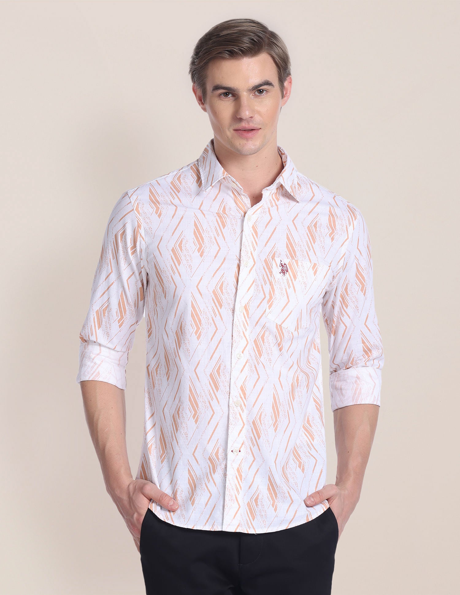 Cutaway Collar Abstract Print Shirt – U.S. Polo Assn. India